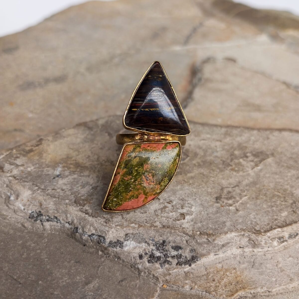 Anillo Tres Piedras - Okoloko ️ - Piedras, Cristales, Minerales y Joyas