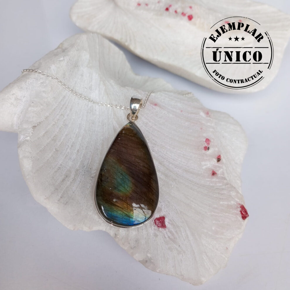 Dije en Plata con Piedra Natural Apatita - Okoloko ️ - Piedras ...