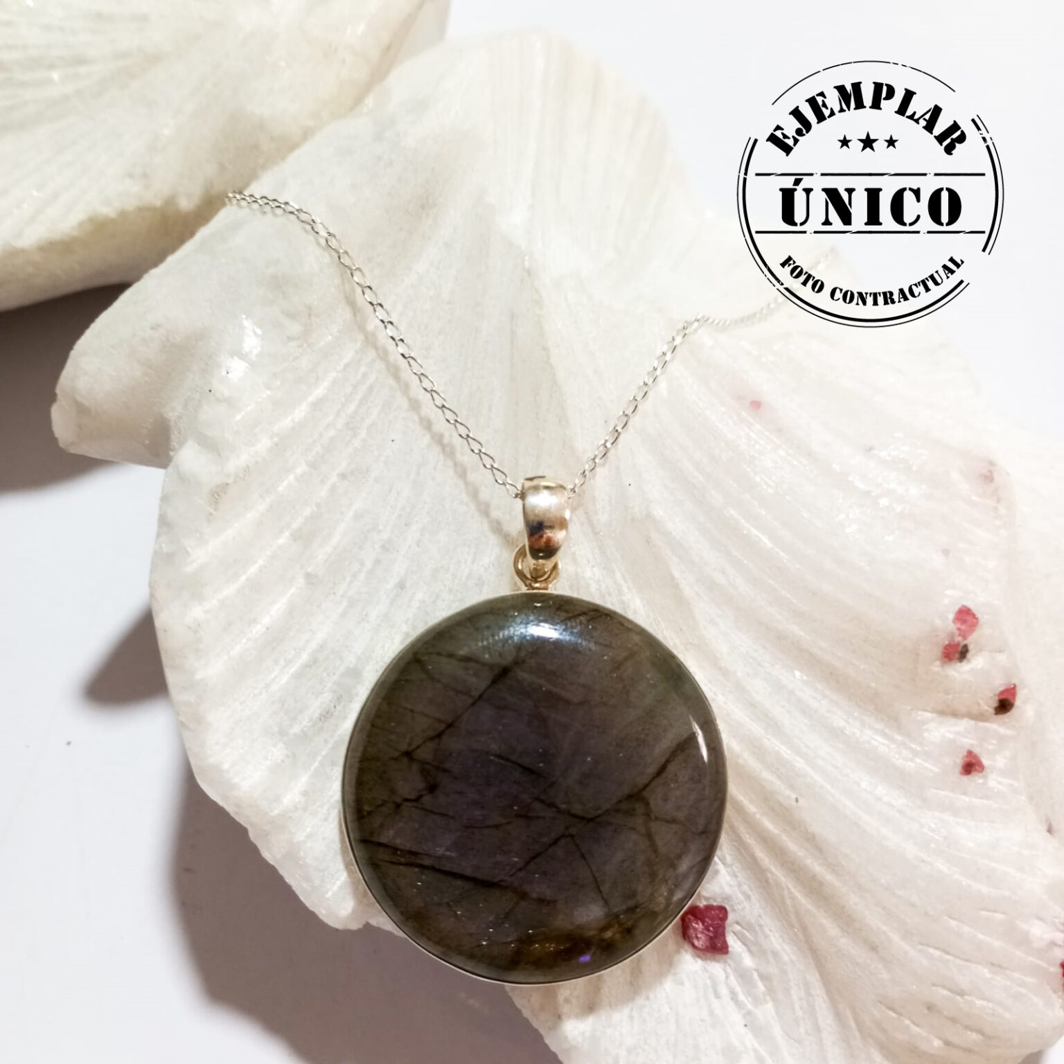 Dije en Plata con Piedra Labradorita Púrpura - Okoloko ️ - Piedras ...