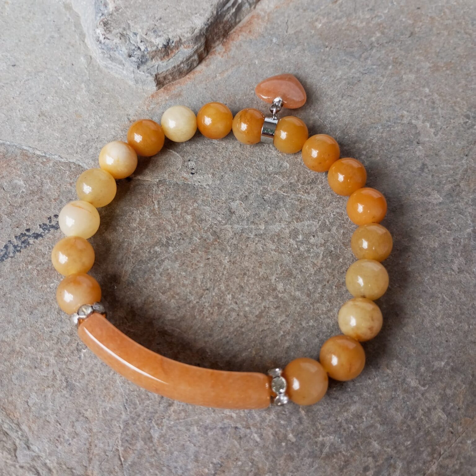 Pulsera en Piedra Aventurina Amarilla Oscura con Placa - Okoloko ️ ...
